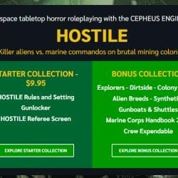 Hostile RPG bundle: Cepheus Engine-powered marines versus aliens