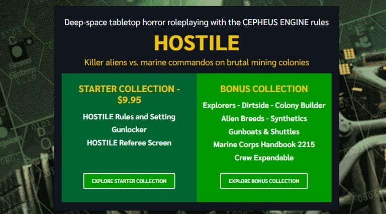 Hostile RPG bundle: Cepheus Engine-powered marines versus aliens