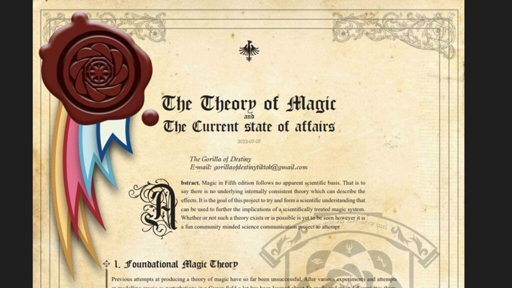 Theory of Magic Sourcebook: This astrophysicist is funding a 5e book to ...