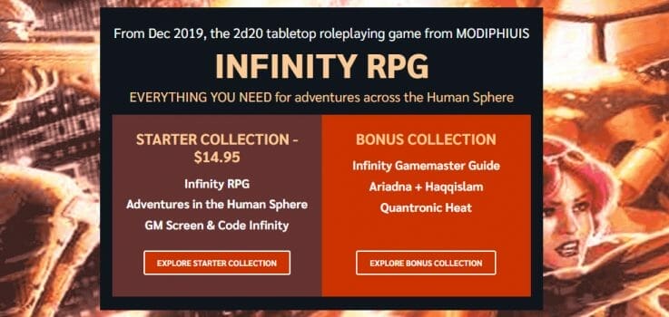 Modiphius counts to Infinity twice: There are two of the Corvus Belli-based RPG bundles on offer
