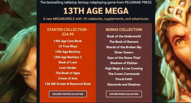 It's a fat one! Pelgrane Press' 13th Age Fantasy RPG mega bundle lands