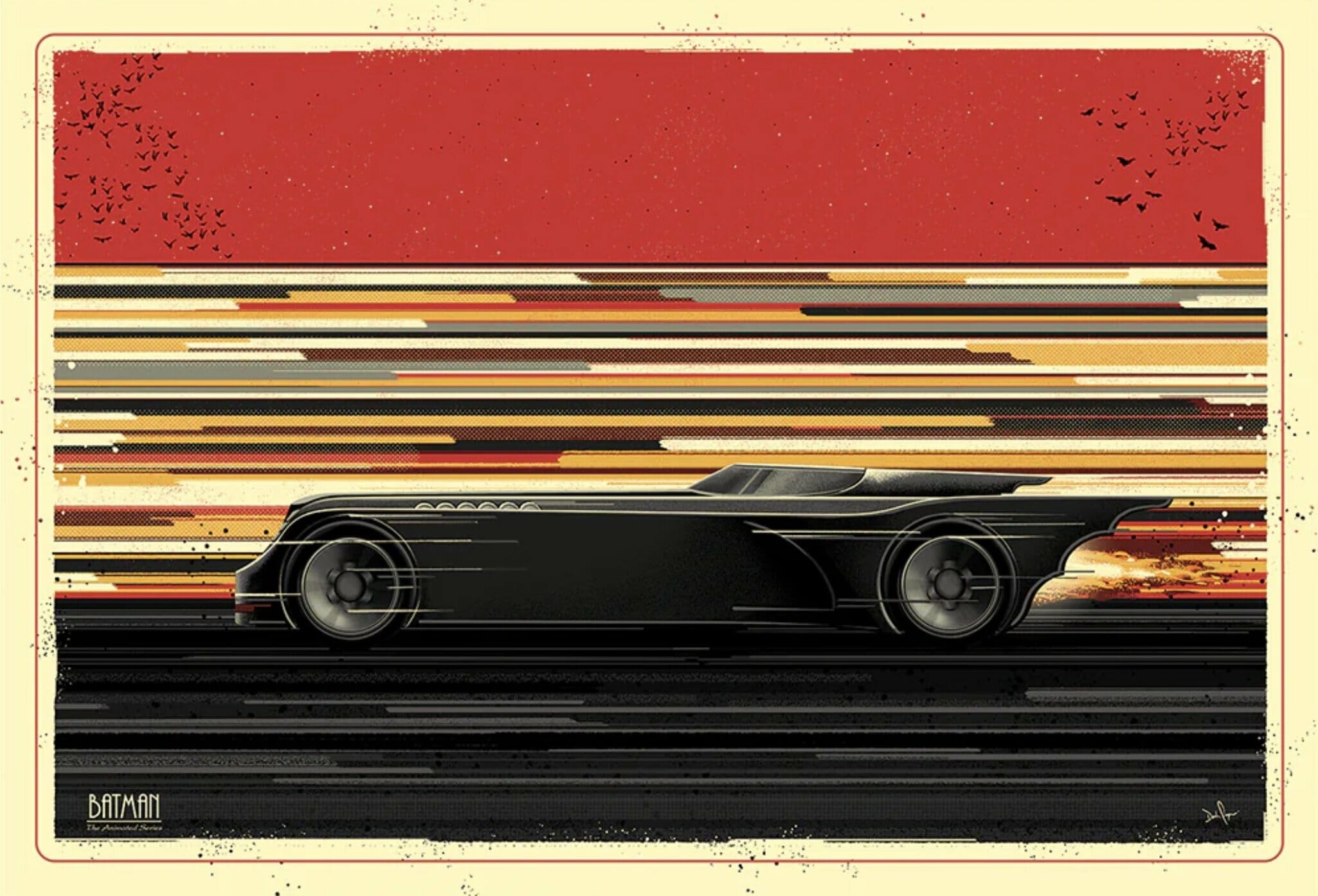 Check out this Batmobile art print series by Derek Payne