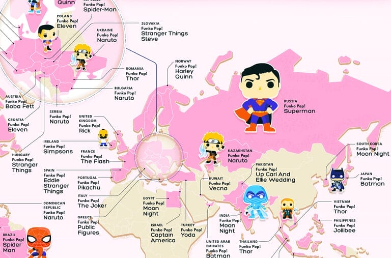 RANKED: The most popular Funko Pop! figure in every country