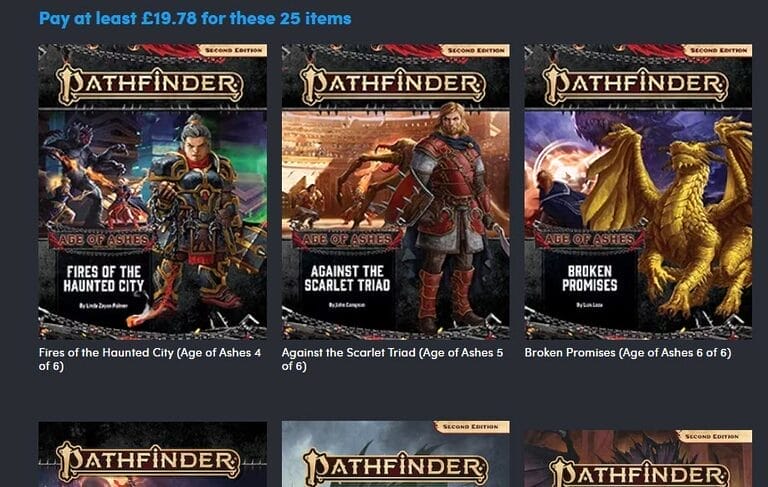 Everything you need for Pathfinder 2e - The bundle offer