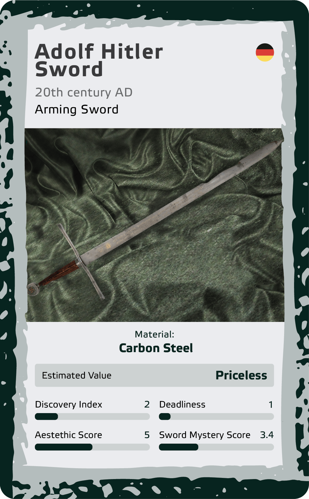 Swordis: Free sword 'Top Trumps' style print-and-play game