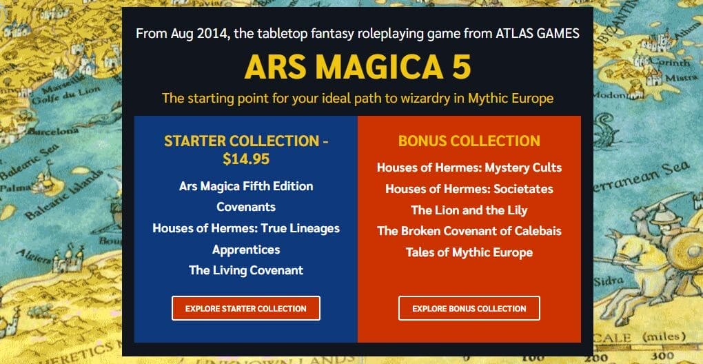 More magic than fits: FIVE Ars Magica 5th edition bundles