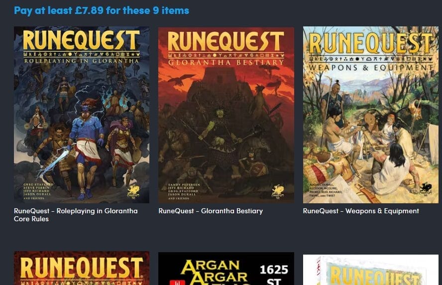 RuneQuest TTRPG Humble Bundle: Go from zero to Red Book of Magic hero