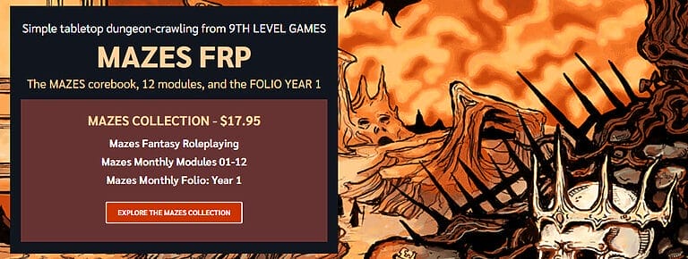 Mazes Fantasy Roleplaying bundle: Reimagined classic dungeon crawling