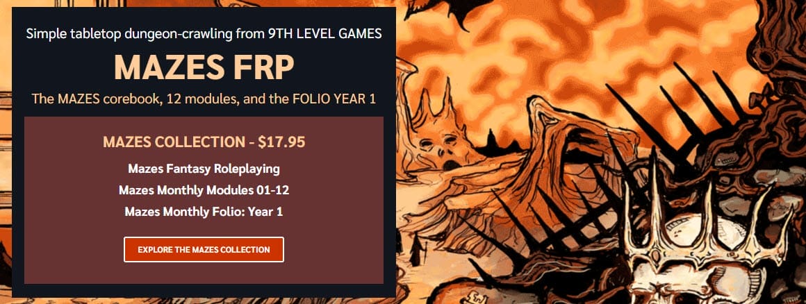 Mazes Fantasy Roleplaying bundle: Reimagined classic dungeon crawling