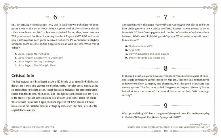 Can you answer questions from The Düngeonmeister Book of RPG Trivia?