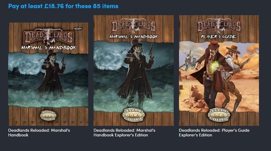 Deadlands: Reloaded bundle: The weird west TTRPG powered by Savage Worlds is a Humble deal