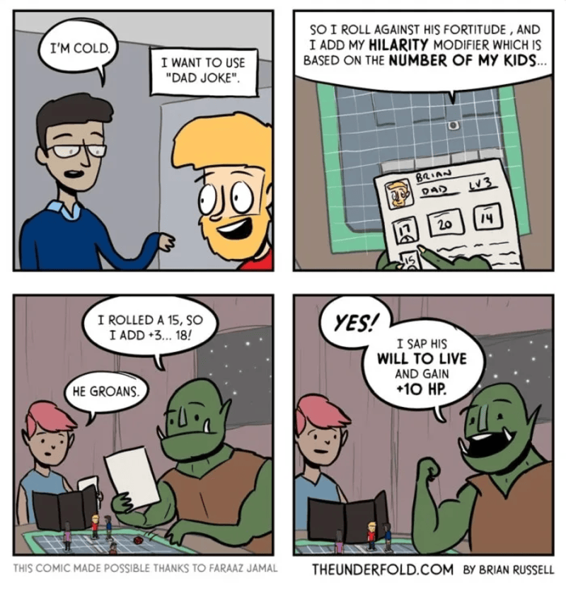 The Underfold: Dad jokes as psychic attacks