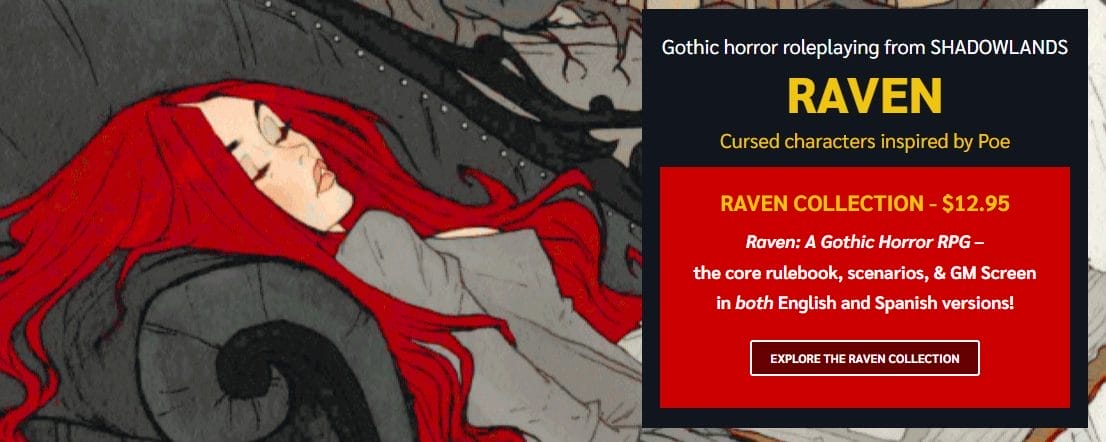 Embrace the gloom: Raven: A gothic horror RPG haunts Bundle of Holding