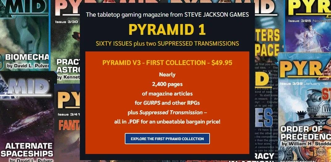 GURPS bundle! Core rules, supplements and 120+ Pyramid magazines