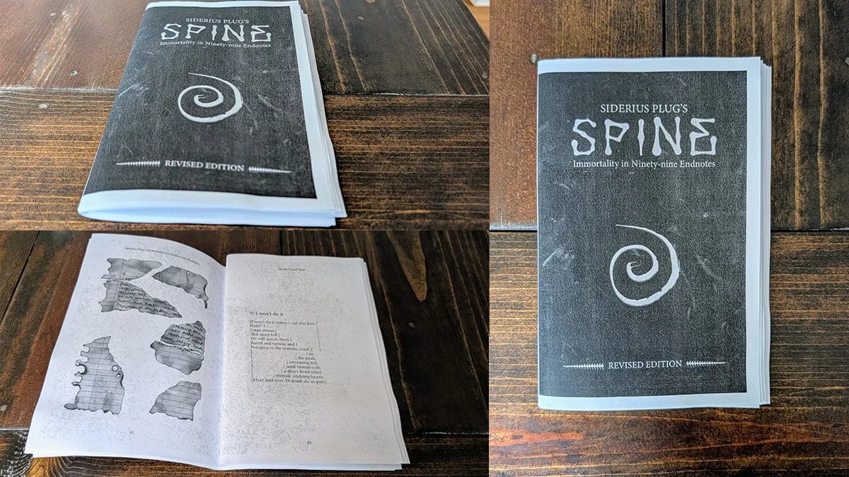 SPINE is a solo RPG about being consumed by a cursed book