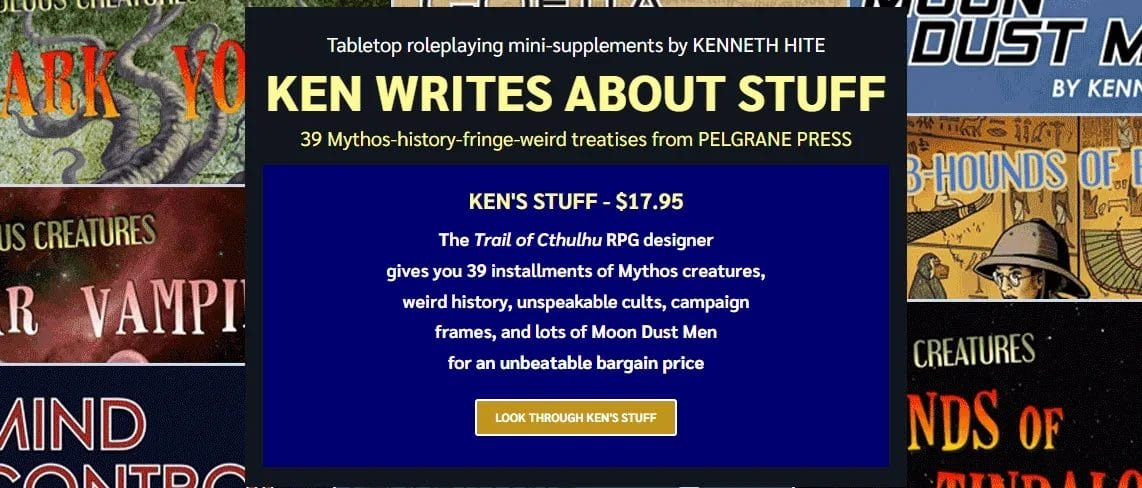 Get dozens of Kenneth Hite supplements in the Ken Writes About Stuff bundle